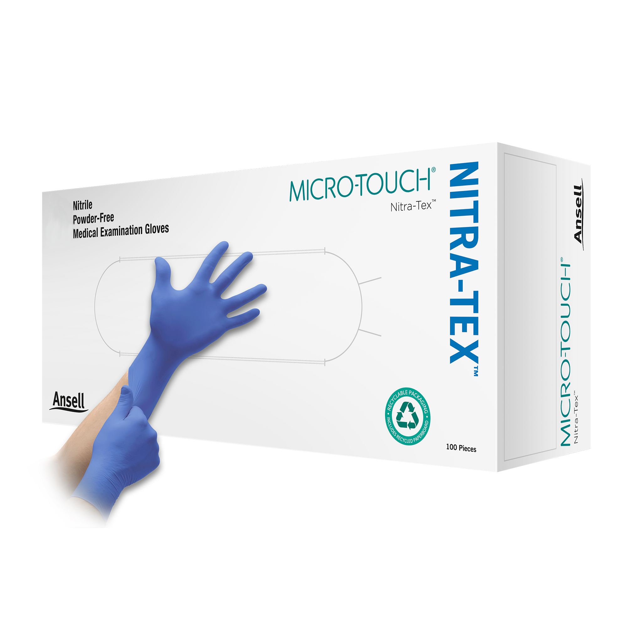 Micro–Touchsup®/sup Nitra–Tex™ Nitrile Examination Gloves Blue